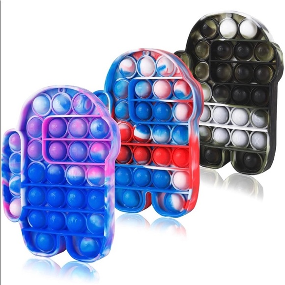 Toys | New Set Of 3 Colorful Among Us Pop Its | Poshmark